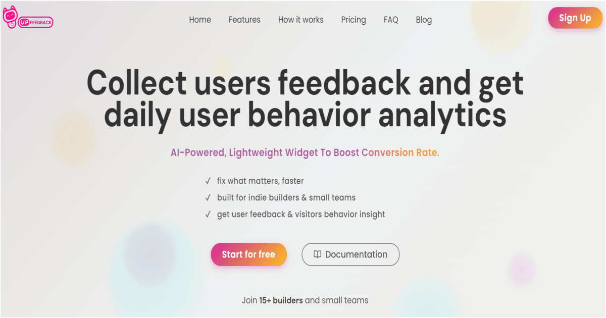 Up-Feedback - Collect & Analyze User Feedback with AI-Powered Insights